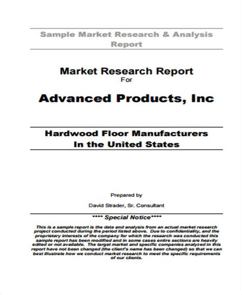 Market Research Report Template