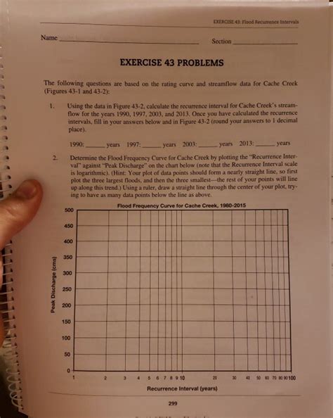 Exercise 43 Flood Recurrence Intervals Name Section