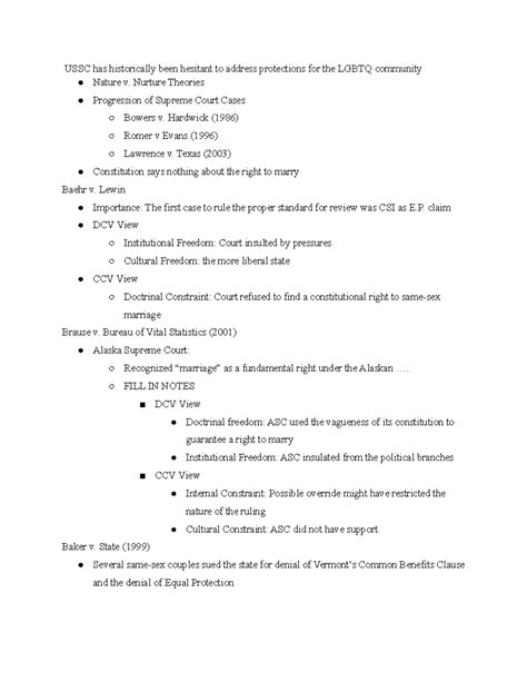 Ussc And The Lgbtq Community Ussc Has Historically Been Hesitant To Address Protections For