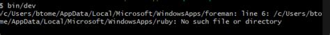 Ruby On Rails Bin Dev No Such File Or Directory Stack Overflow