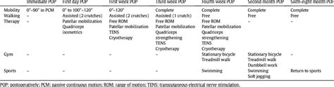 Rehabilitation Protocol After Acl Reconstruction Download Scientific Diagram