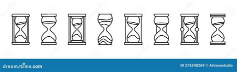 Set Of Hourglasses Line Shapes Thin Line Design Vector Illustration Stock Vector Illustration