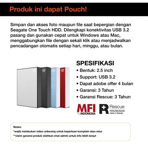 Jual Seagate One Touch Hdd Hardisk Eksternal 4tb Pengganti Seagate Backup Plus Shopee