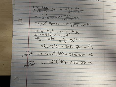 [calculus Ii Integration] I Cant Figure Out Where The 9 Is