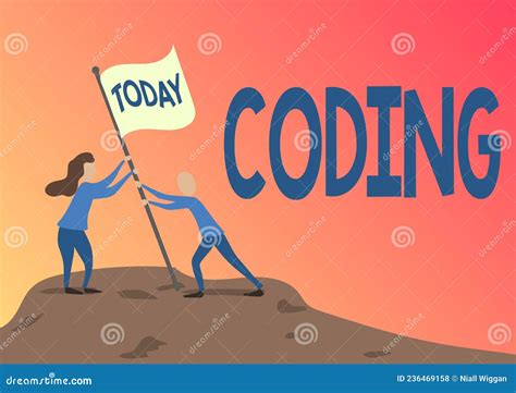 Handwriting Text Coding Concept Meaning Assigning Code To Something