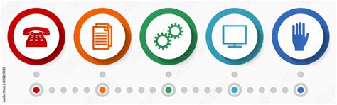 Technology Vector Icon Set Phone Flat Design Buttons Infographic Template Stock Vector Adobe