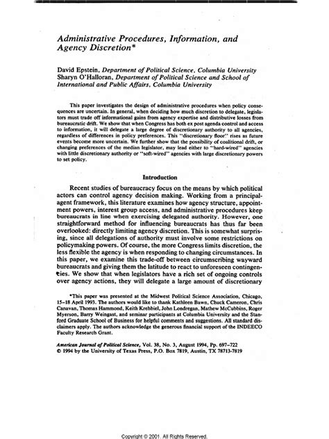 Administrative Procedures Information And Agency Discretion Pdf