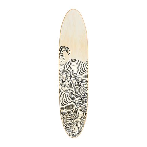 Creative Co Op Coastal Decorative Surfboard Wall Décor Wave Design
