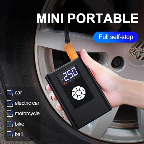 120w 150psi 휴대용 타이어 공기 주입기 펌프 4000mah 전기 무선 미니 자동차 공기 압축기 오토바이 자전거 타이어
