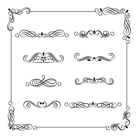 Vintage Vector Frame Border Divider Corner — Stock Vector © Kostins