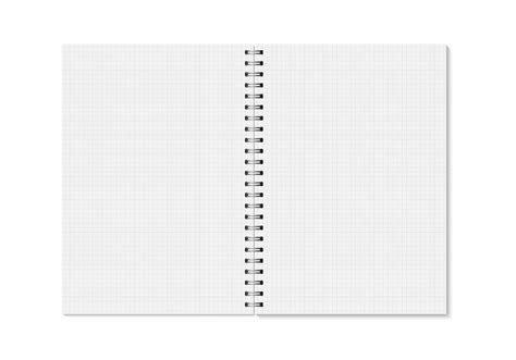 Realistic Opened Horizontal Cell Lined Notebook 49596895 Vector Art At