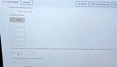 Solved Consider The Following Function F X Ln X Chegg Com