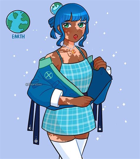 𝑭𝒂𝒍𝒊𝒏𝒆 𝑺𝒂𝒏 ☾ Posted On Instagram Drawing Planets As Girls 38 Earth 💙 · · Earth Time I