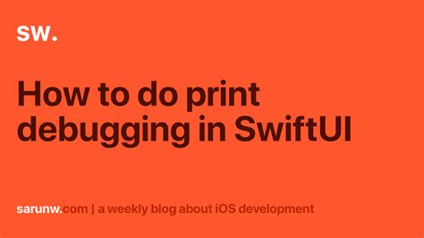 How To Do Print Debugging In Swiftui Sarunw