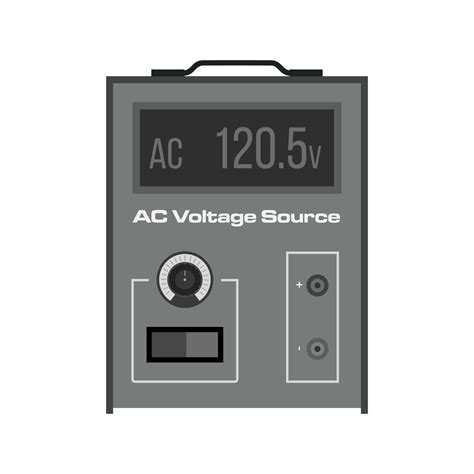 Ac Voltage Source Flat Greyscale Icon 15672622 Vector Art At Vecteezy