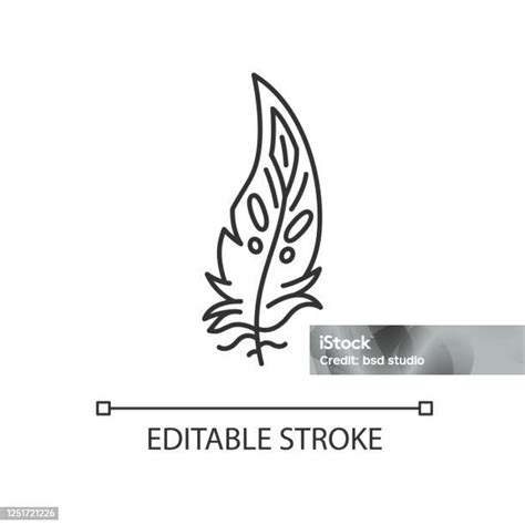 보호 깃털 픽셀 완벽한 선형 아이콘 아메리카 원주민 인디언 기호 얇은 선 사용자 정의 일러스트레이션 윤곽 기호입니다 벡터 격리