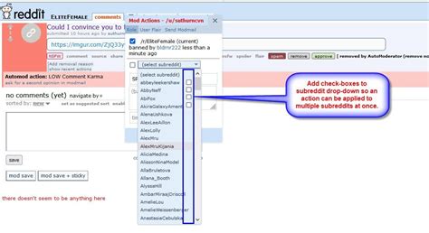Enhancement Add Check Boxes To Mod Button Subreddit Drop Down List Rtoolbox