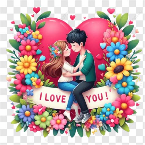 Love You Cute Romantic Couple Art Work Transparent Background Love You Cute Romantic Couple