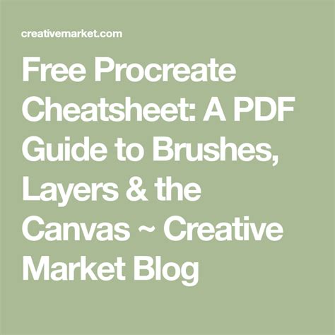 free procreate cheatsheet a pdf guide to brushes layers and the canvas ~ creative market blog