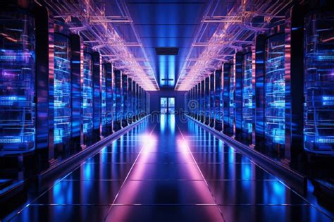 Server Racks In Computer Network Security Server Room Futuristic Data Center Ai Generated