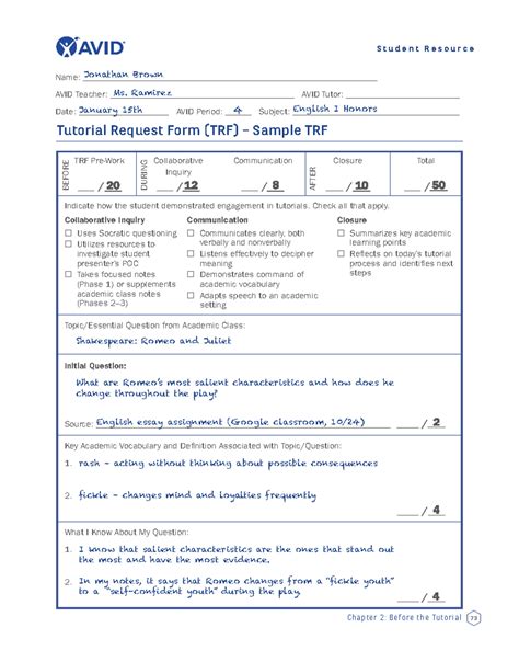 Trf Samples Trf 73 Tutorial Request Form Trf Sample Trf Trf Pre Work Collaborative