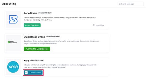 integrate zoho billing with xero help zoho billing