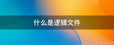 什么是逻辑文件 业百科