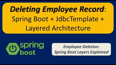 Deleting Employee Record Spring Boot Jdbctemplate And Layered Architecture Spring Boot Crud
