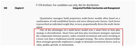 多因子模型相对于单因子模型的特点在书上哪里有说明 有问必答 品职教育 专注CFA ESG FRM CPA 考研等财经培训课程