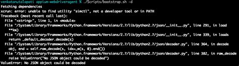 Error Running Xcrun Simctl And Valueerror No Json Object Could Be Decoded On Mac 1221