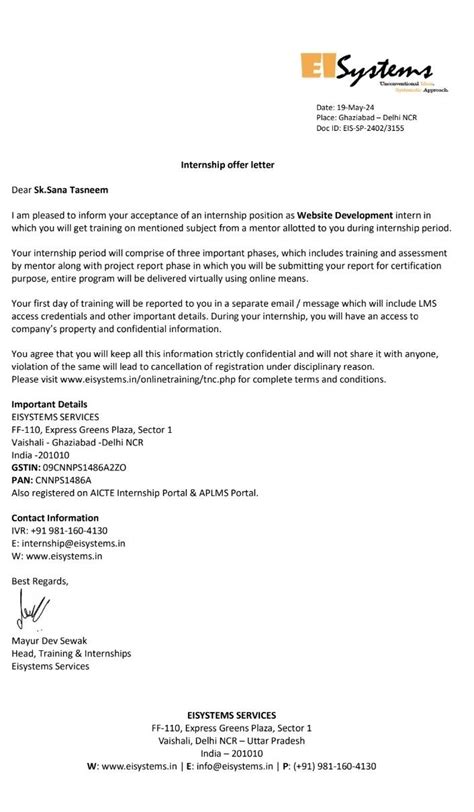 sana tasneem shaik on linkedin eisystems coding internship