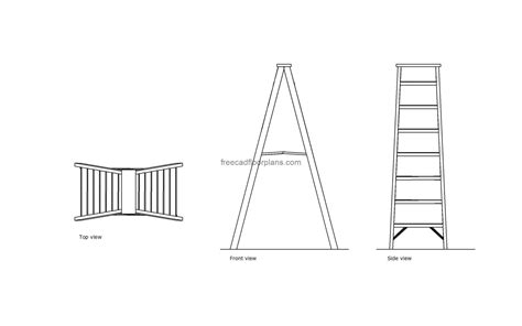 Folding Ladder Autocad Block Free Cad Floor Plans