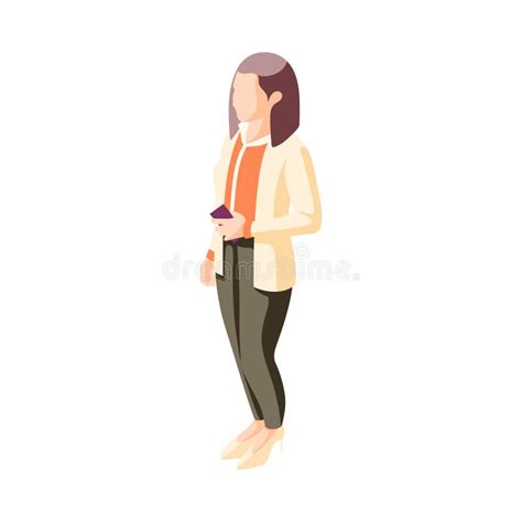 Isometric Woman Illustration Stock Vector Illustration Of Social Society