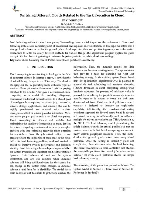 Pdf Switching Different Clouds Related To The Task Execution In Cloud Environment