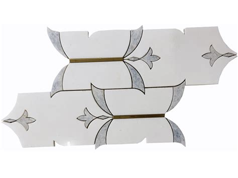 Wholesale New Design Marble Waterjet Mosaic Inlay Brass Tile For