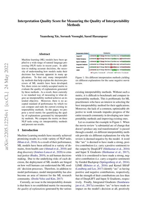 Interpretation Quality Score For Measuring The Quality Of Interpretability Methods Deepai