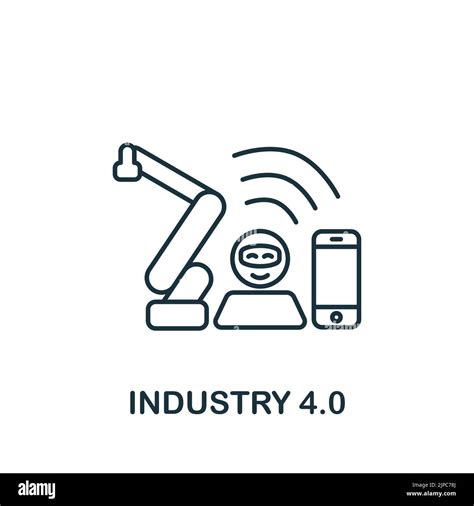 Industry 4 0 Icon Line Simple Industry 4 0 Icon For Templates Web Design And Infographics