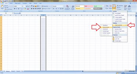 how to hide a row or a column in microsoft excel 7 filepuma reviews