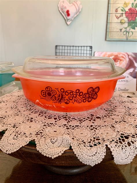 Agee Pyrex Straw Poppy Red New Zealand Cr300 Large Round Etsy
