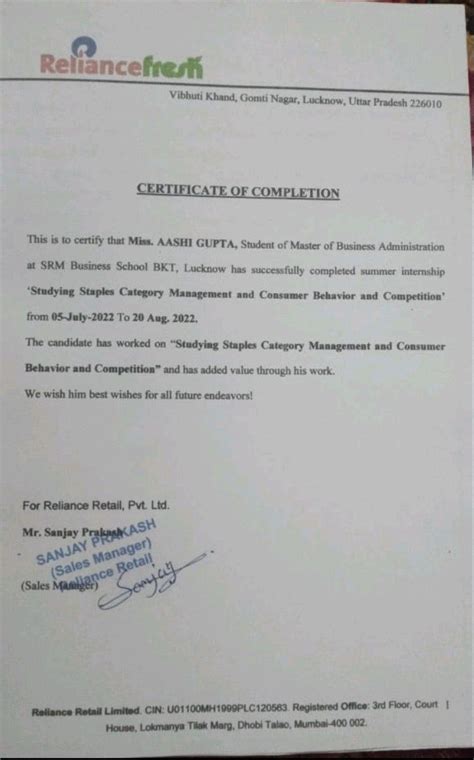 Aashi Gupta On Linkedin Completed My Hr Internship Training From