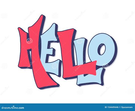 Hello Stylized Word Vector Stylized Text Isolated 155683018