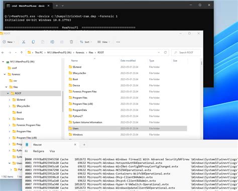 fs forensic files · ufrisk memprocfs wiki · github