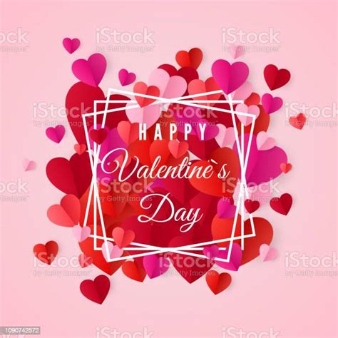 해피 발렌타인 데이 웨딩 디자인 요소 배경에 화려한 심장 색종이입니다 벡터 일러스트 레이 션 개념에 대한 스톡 벡터 아트 및 기타 이미지 Istock