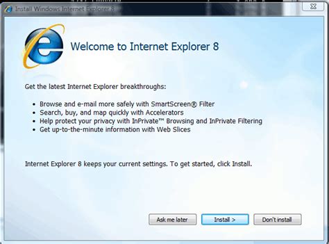 Internet Explorer 8 To Be Distributed Via Automatic Updates Ghacks