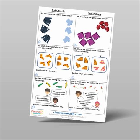 Year 1 Sort Objects Reasoning And Problem Solving Resource Classroom Secrets