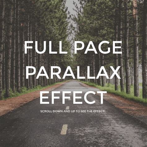 Full Page Parallax Scroll Effect