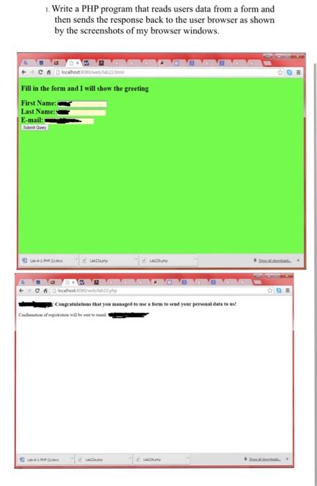 Solved Write A Php Program That Reads Users Data From A Form