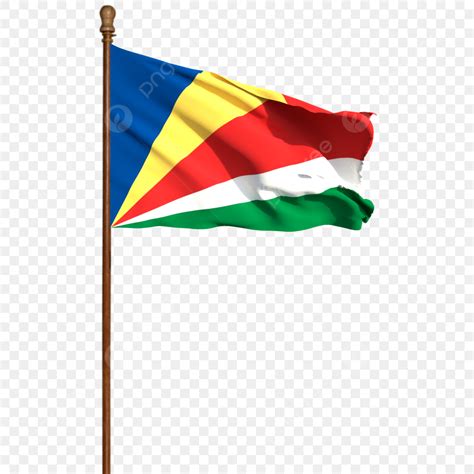 기둥이 있는 세이셸의 국기 일러스트 기둥이 있는 세이셸 국기의 국기 극과 깃발을 흔들며 세이셸의 국기 세이셸 국기의 국기 Png 일러스트 및 Psd 이미지 무료