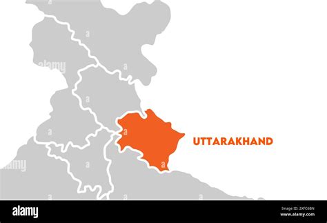 Uttarakhand Map Highlighted1 State Of India Republic Of India