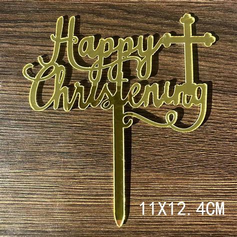 Badu Bg Кръщене Първо причастие Декорация на торта Кръстосана торта Топер Кръщене Акрилни парти